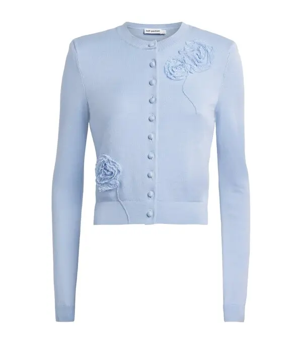 SELF-PORTRAIT Lace Floral Embroidered Cardigan