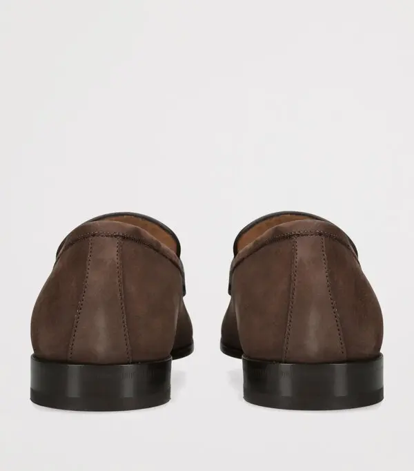FERRAGAMO Gancini Hardware Suede Loafers