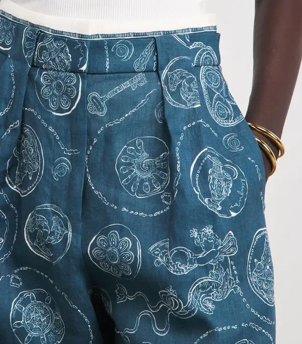 ALEMAIS Linen Printed Lucky Trousers