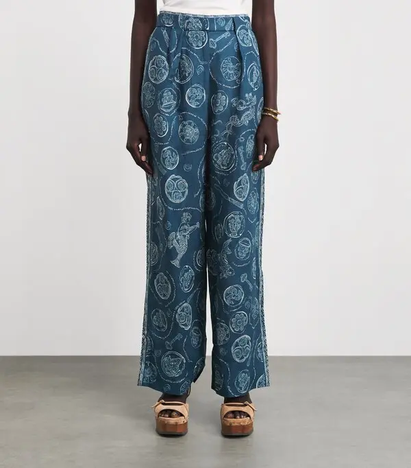 ALEMAIS Linen Printed Lucky Trousers