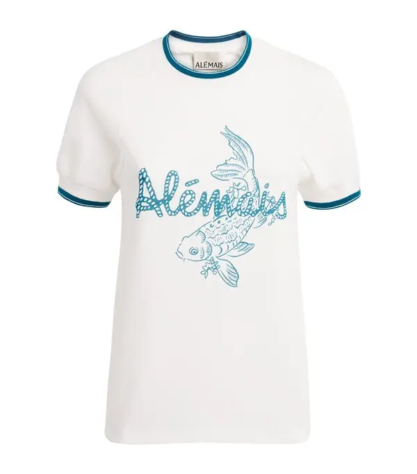 ALEMAIS Alémais Cotton T-shirt With Maritime Motif - Ivory