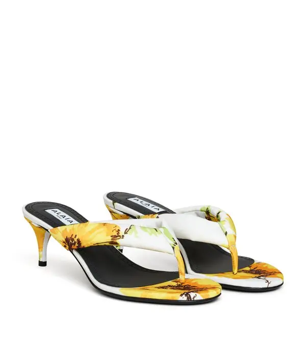 Alaïa Floral Thong Mules 55 - White