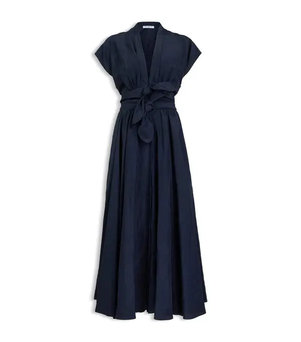 Alaïa Linen-blend Knot Midi Dress