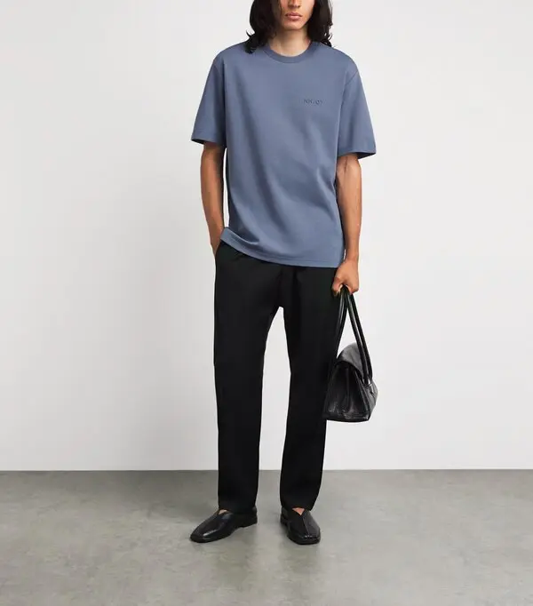 NN.07 Relaxed Logo Nat T-shirt - Blue