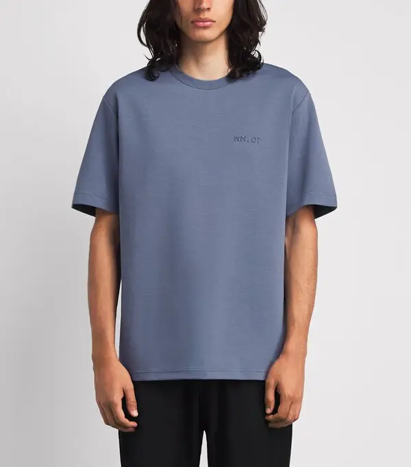 NN.07 Relaxed Logo Nat T-shirt - Blue