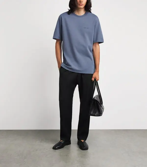 NN.07 Relaxed Logo Nat T-shirt - Blue