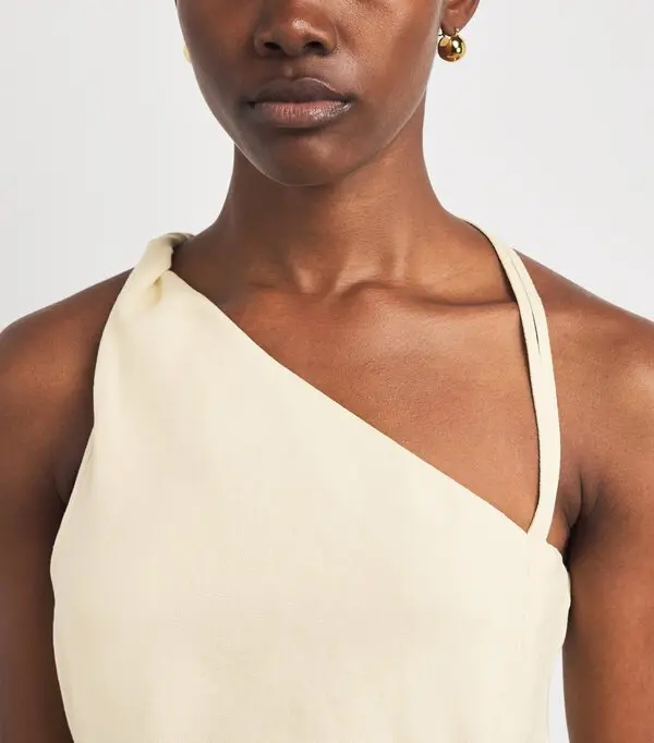 SIR. Aria Linen Asymmetrical Mini Dress - Yellow