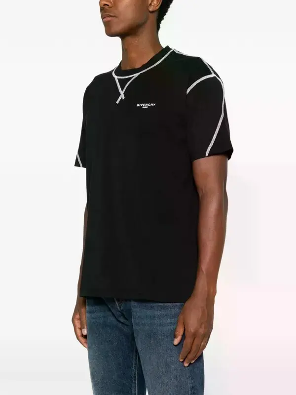 Givenchy Contrast-topstitched Logo-print T-shirt