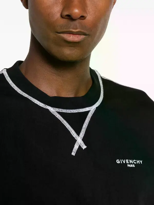 Givenchy Contrast-topstitched Logo-print T-shirt