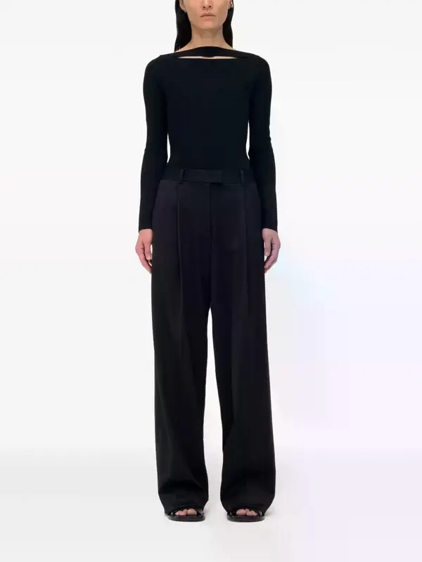 Another Tomorrow Cut-out Knitted Top