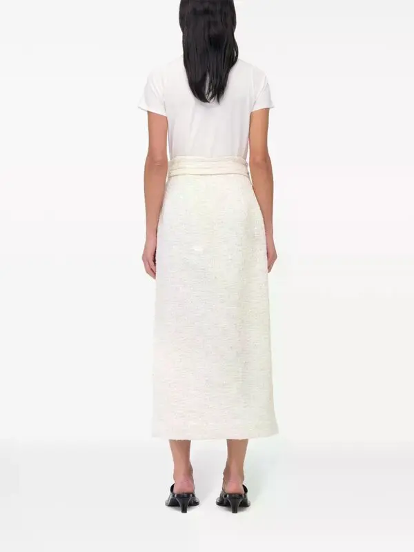 Another Tomorrow Organic Cotton Tweed Wrap Skirt