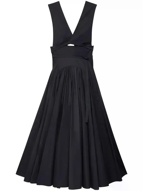 Another Tomorrow Organic Cotton Cut-out Maxi Dress - Black