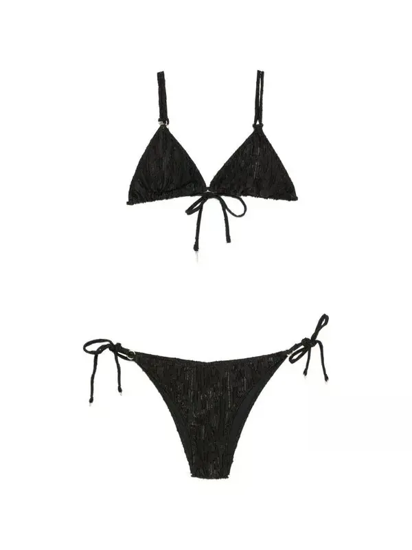 COTAZUR Textured Triangle Bikini - Black