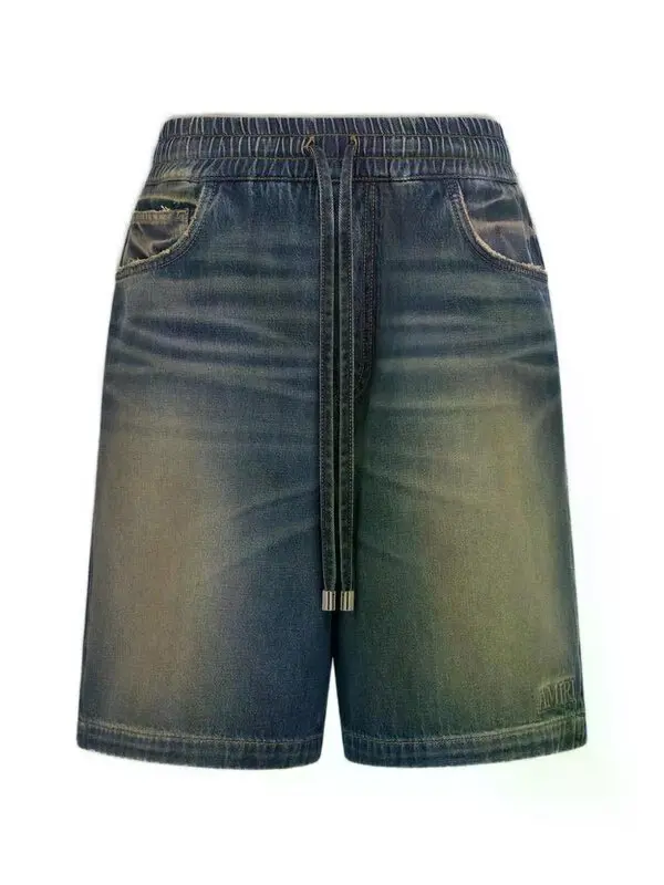 Amiri Drawstring Denim Shorts - Blue
