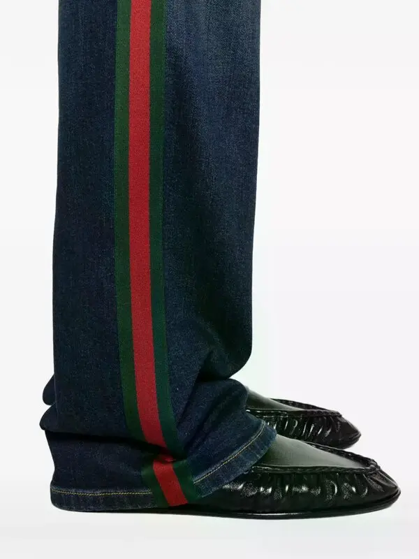 Gucci Indigo Web-stripe Jeans