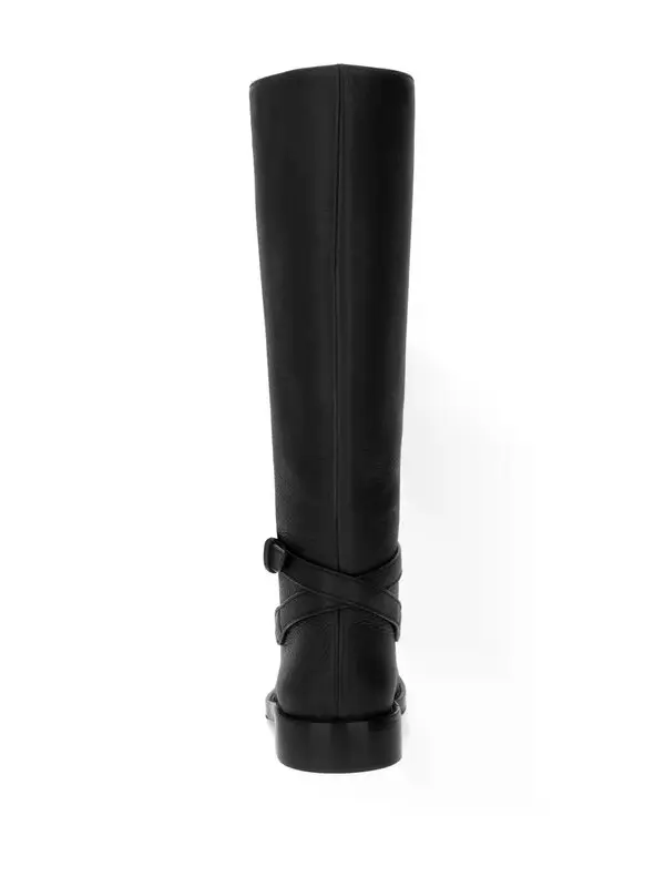 GIANVITO ROSSI Buckle Strap Knee-high Leather Boots