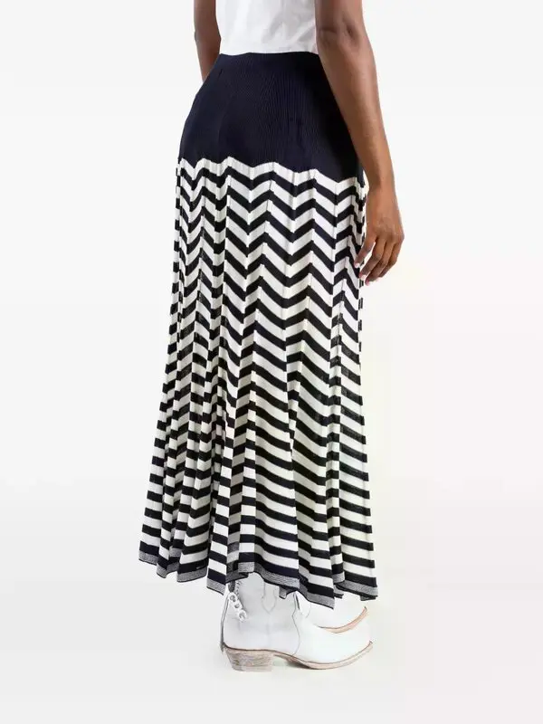 Junya Watanabe Chevron Knit Skirt With Ribbed Waistband
