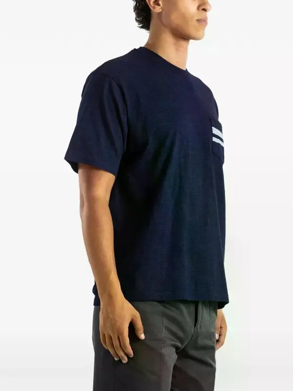 MOMOTARO Yarn-dyed Short-sleeve T-shirt