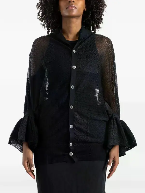 Junya Watanabe Patchwork Lace-knit Cardigan - Black