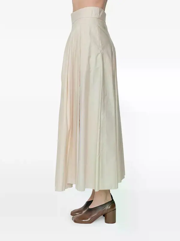SUSANNE BOMMER Pleated A-line Skirt - Neutrals