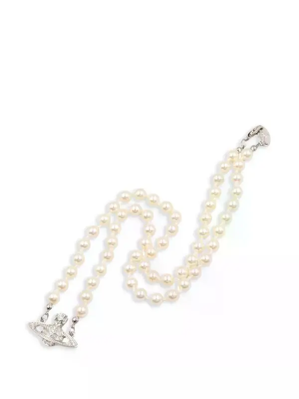 VIVIENNE WESTWOOD Tone Faux Pearl Orb Pendant Necklace - Silver