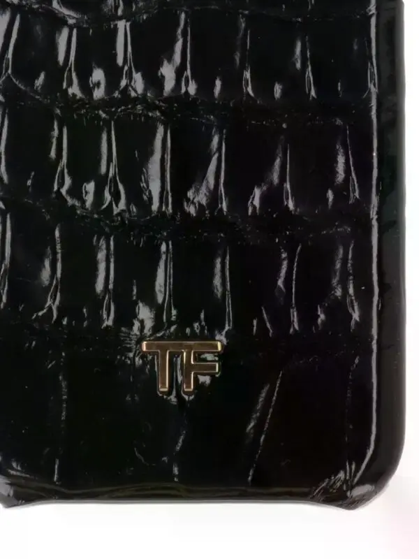 TOM FORD Logo-plaque Croc-effect Leather Phone Case