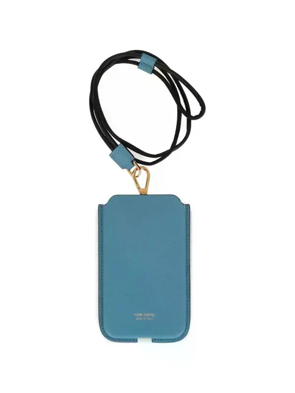 TOM FORD Grained-texture Detachable-strap Phone Case - Blue