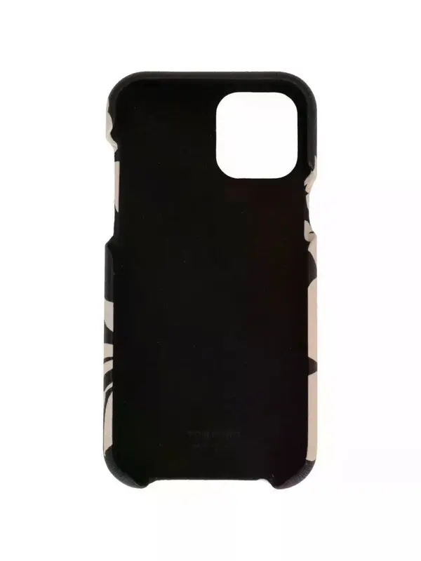 TOM FORD Floral-print Grained-texture Phone Case - Black
