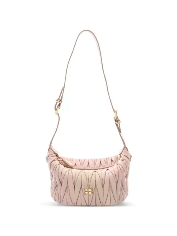 Miu Miu Matelassé Leather Shoulder Bag - Pink