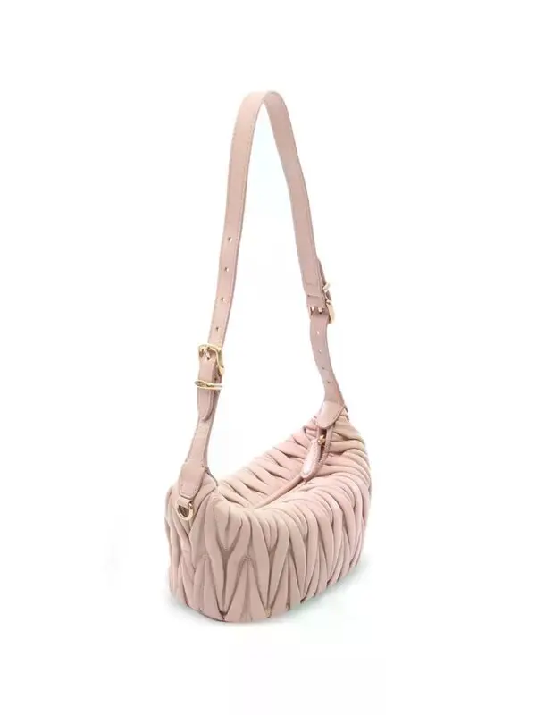 Miu Miu Matelassé Leather Shoulder Bag - Pink
