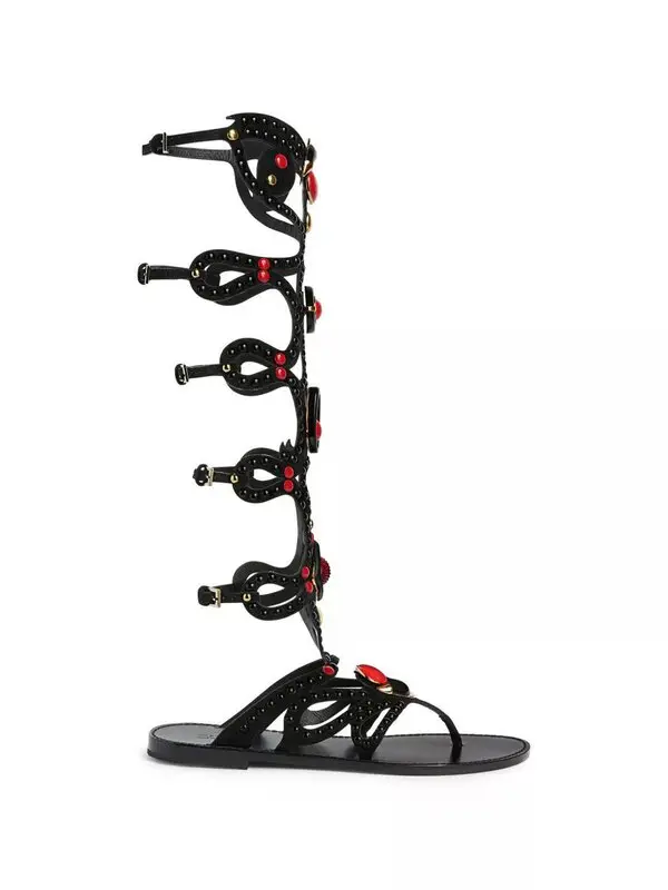 Emilio Pucci Embellished Gladiator Sandals - Black