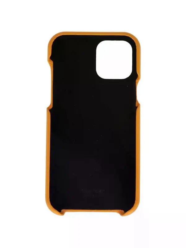 TOM FORD Logo-print Grained-leather Phone Case - Yellow