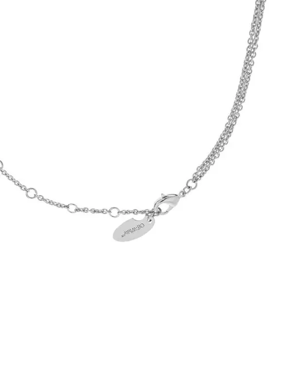 Off-White Double-layered Faux-pearl Necklace With Arrows Pendant