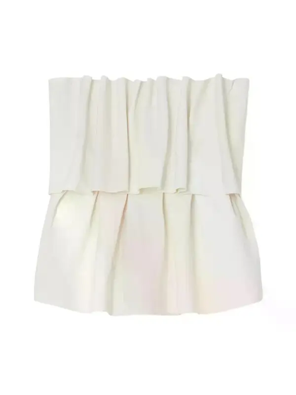 HOUSE OF DAGMAR Sculpted Tiered Strapless Top - Neutrals