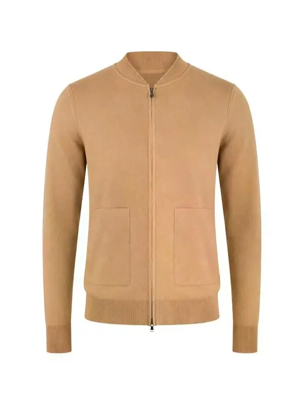 FILIPPO DE LAURENTIIS Zip-up Knitted Bomber Jacket - Brown