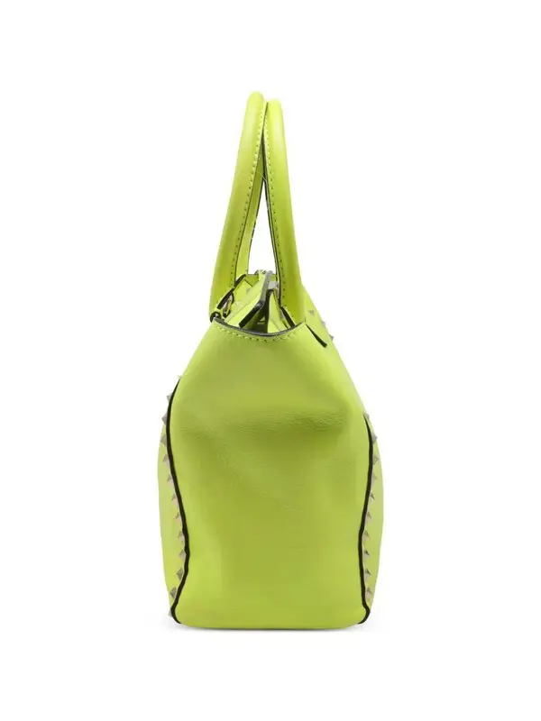 Valentino Garavani Rockstud Leather Tote Bag - Green