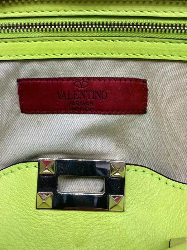 Valentino Garavani Rockstud Leather Tote Bag - Green