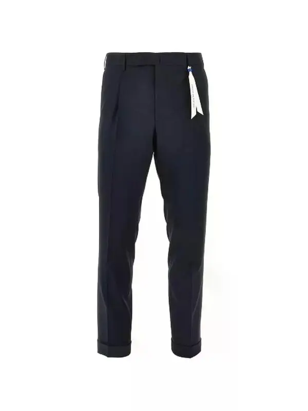 SANTANIELLO Pressed Crease Turn-up Trousers