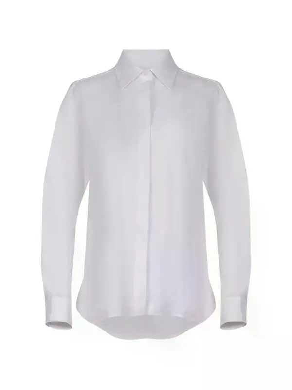 Max Mara Long-sleeve Shirt With Spread Collar - White