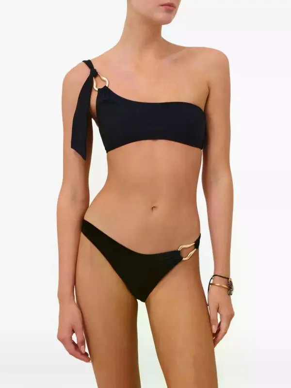 Zimmermann Roselight Trim One-shoulder Bikini - Black