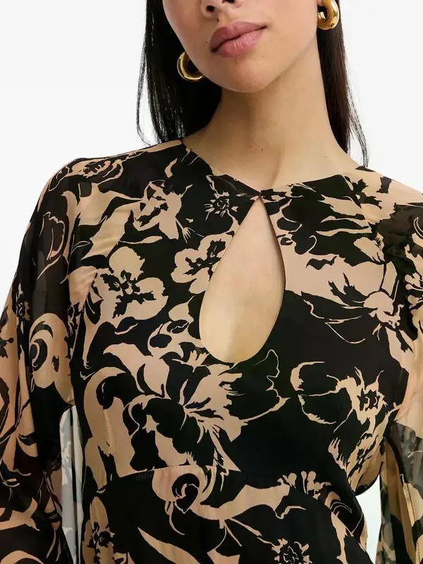 SIMONA CORSELLINI Floral Print Open-back Dress