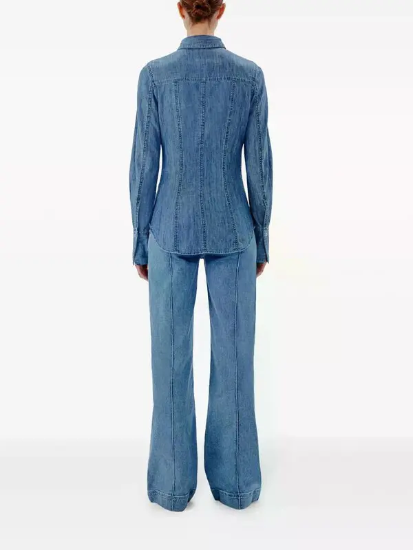 Another Tomorrow Chambray Slim-cut Shirt