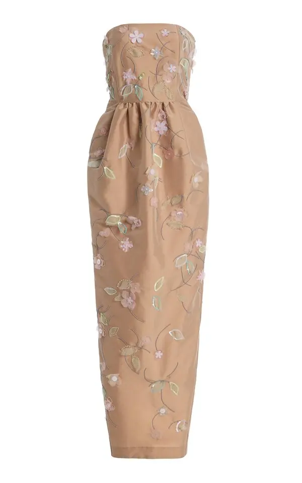 Bernadette Lena Embroidered Taffeta Maxi Dress - Multi