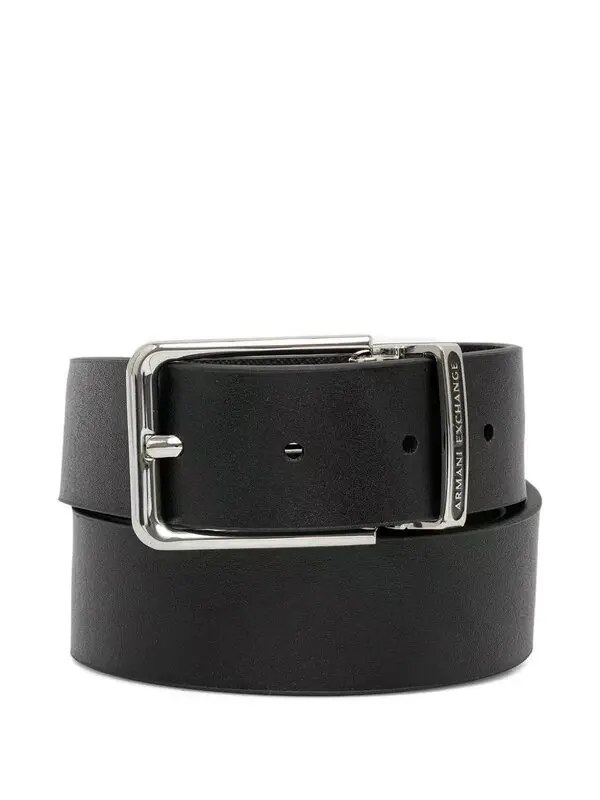 Armani Exchange Logo Detail Belt - Black