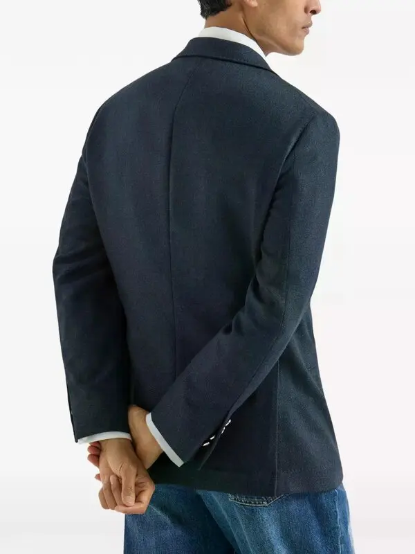 Brunello Cucinelli Mouliné Virgin-wool Twill Deconstructed Cavallo Blazer With Metal Buttons