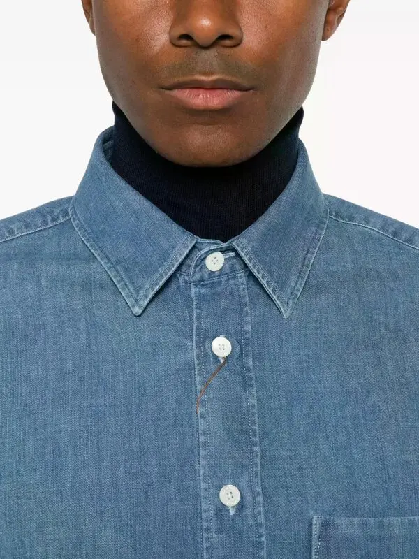 Canali Chest-pocket Denim Shirt