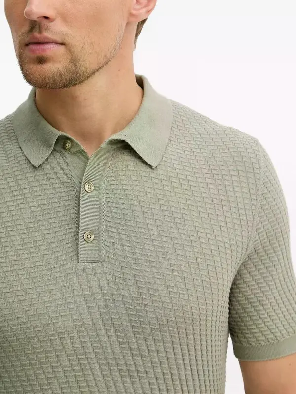 TRUSSARDI Textured-knit Polo Shirt