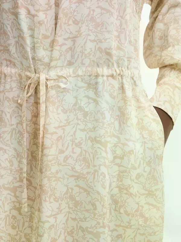 TRUSSARDI All-over-print Drawstring-waist Dress