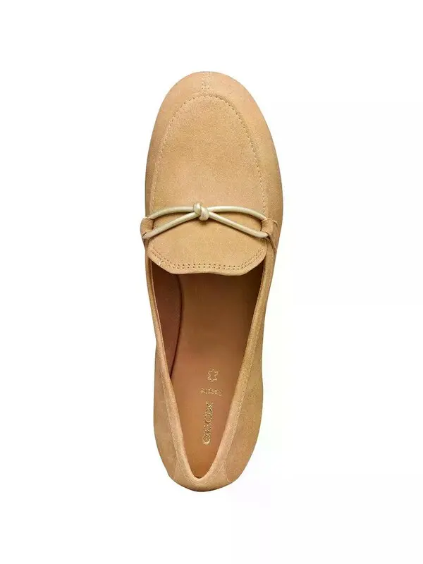Geox Palmaria Suede Loafers With Knot Detail - Neutrals