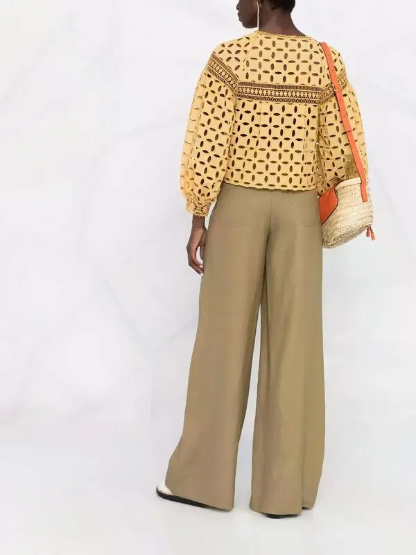 Alberta Ferretti High-waisted Wide-leg Trousers
